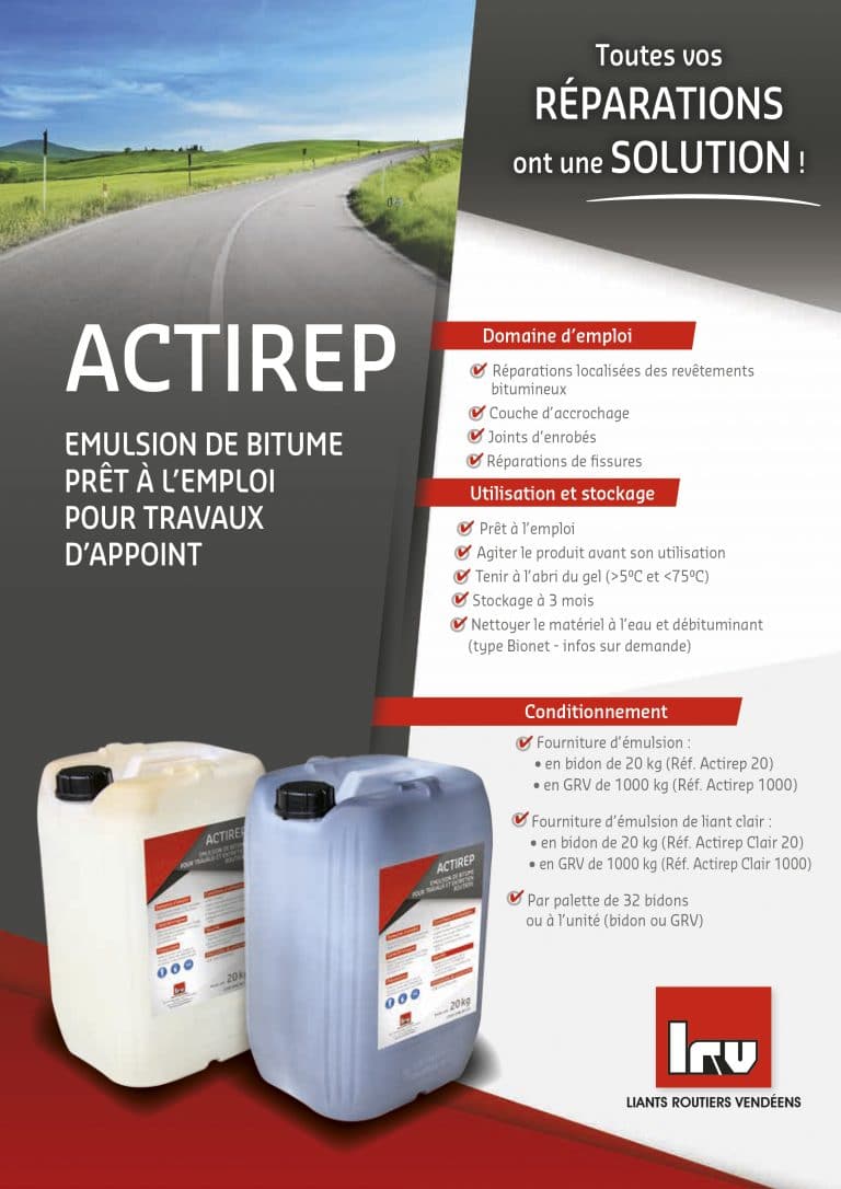 Emulsion bitume et enrobé à froid | Les Produits LRV