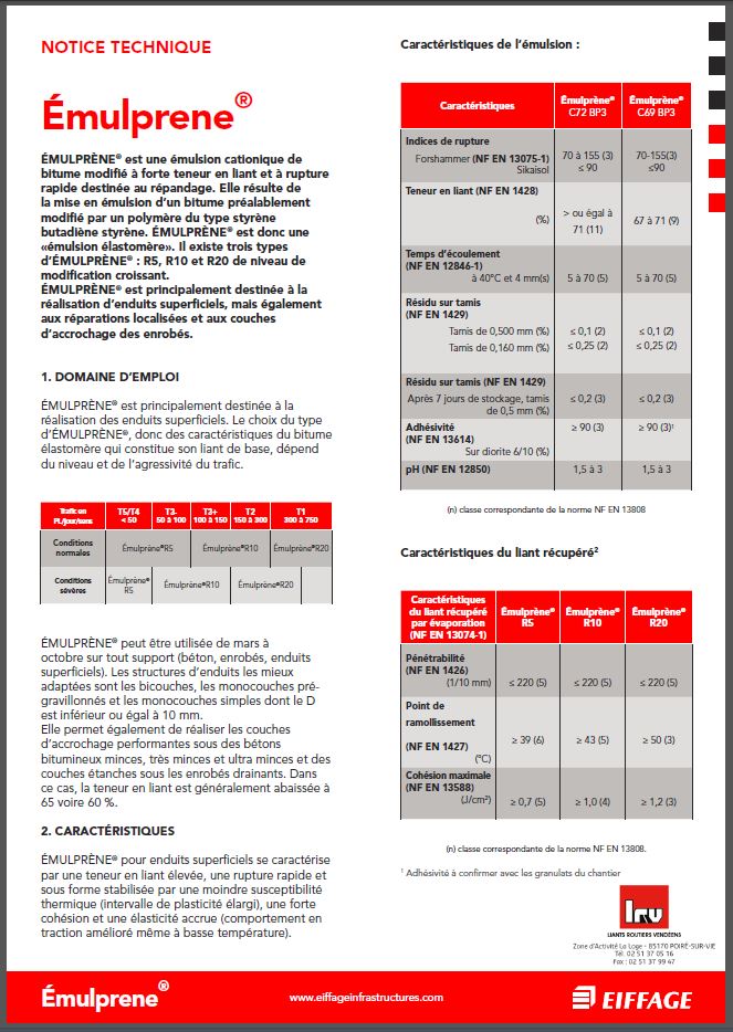Emulsion bitume et enrobé à froid | Les Produits LRV